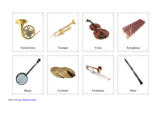 32 Flashcards of Musical instruments | PDF