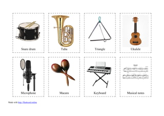 32 Flashcards of Musical instruments | PDF