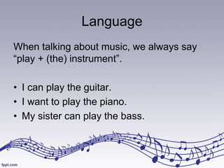 ESL Vocabulary: Musical Instruments | PPTX