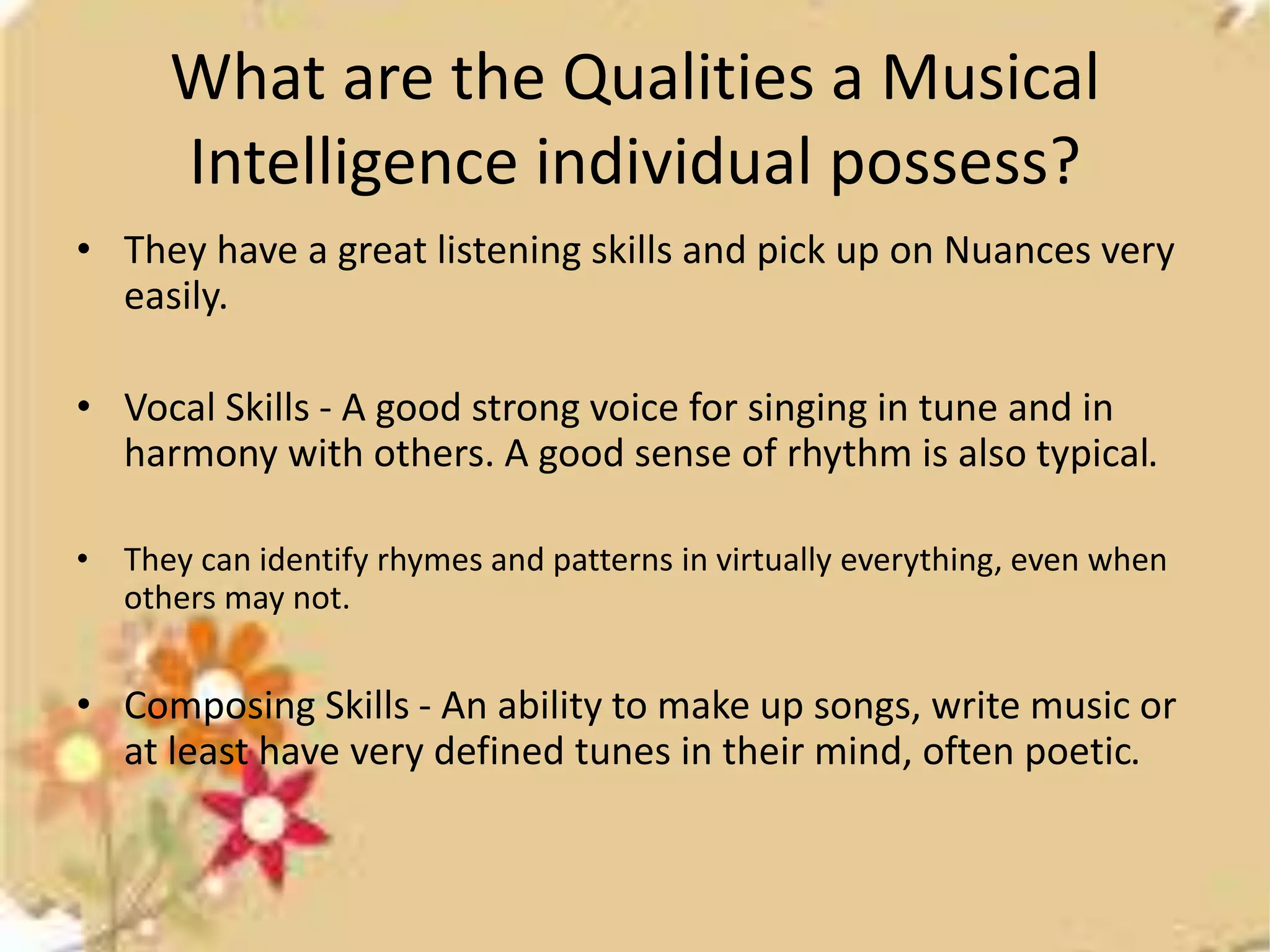 Musical intelligence | PPT