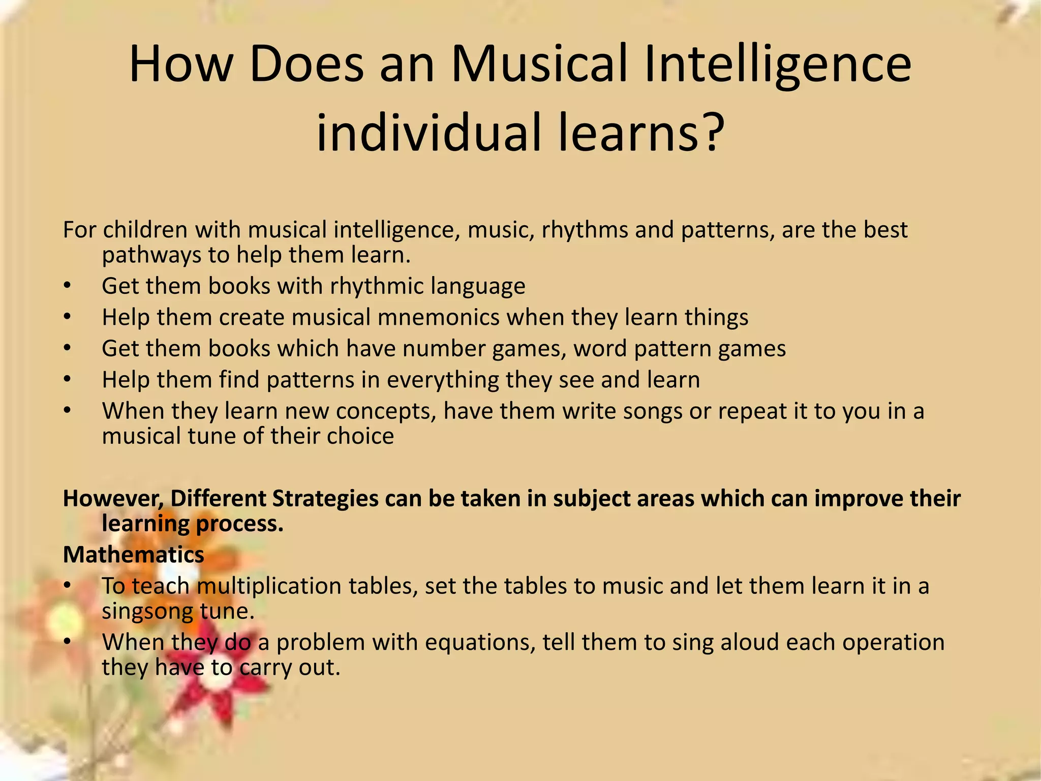 Musical intelligence | PPTX