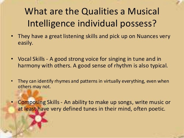 Musical Intelligence Examples