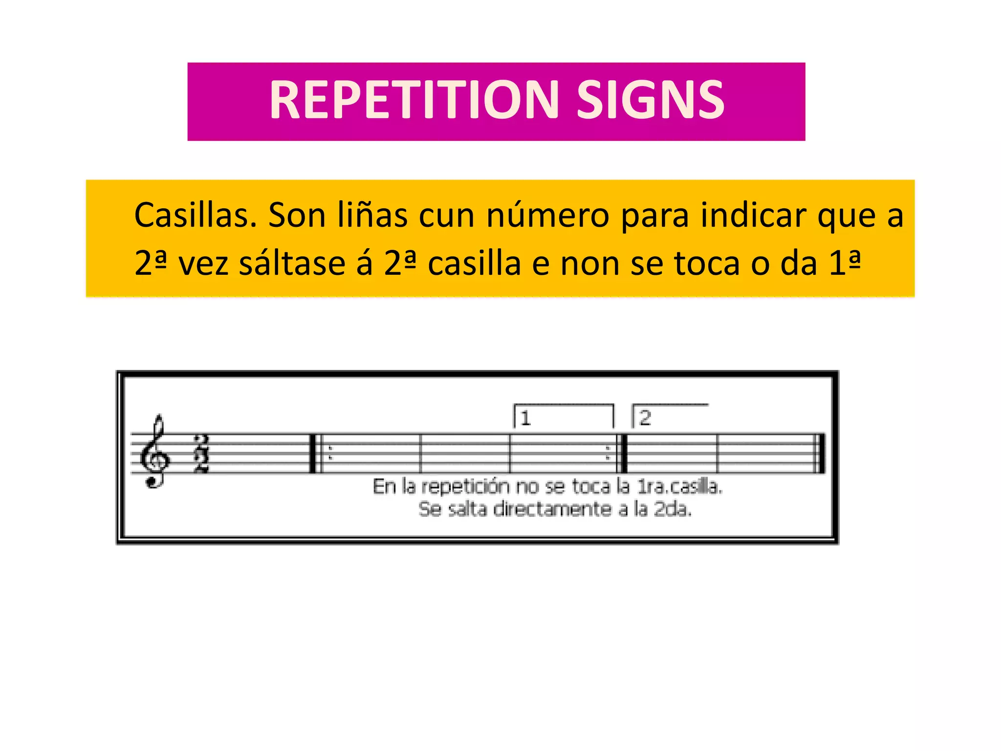 Musical languaje: figures, signs repetition and prolongation | PPT