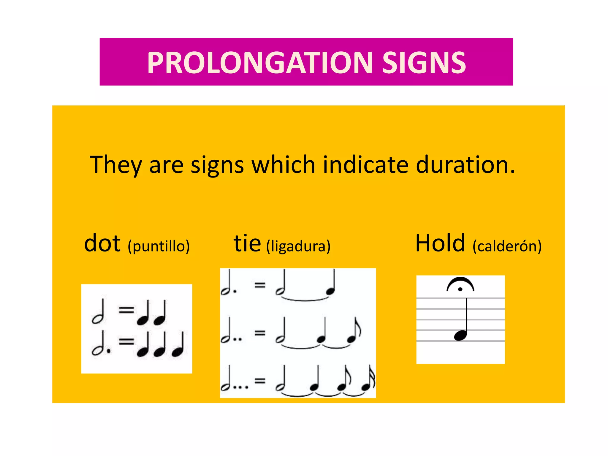 Musical languaje: figures, signs repetition and prolongation | PPT