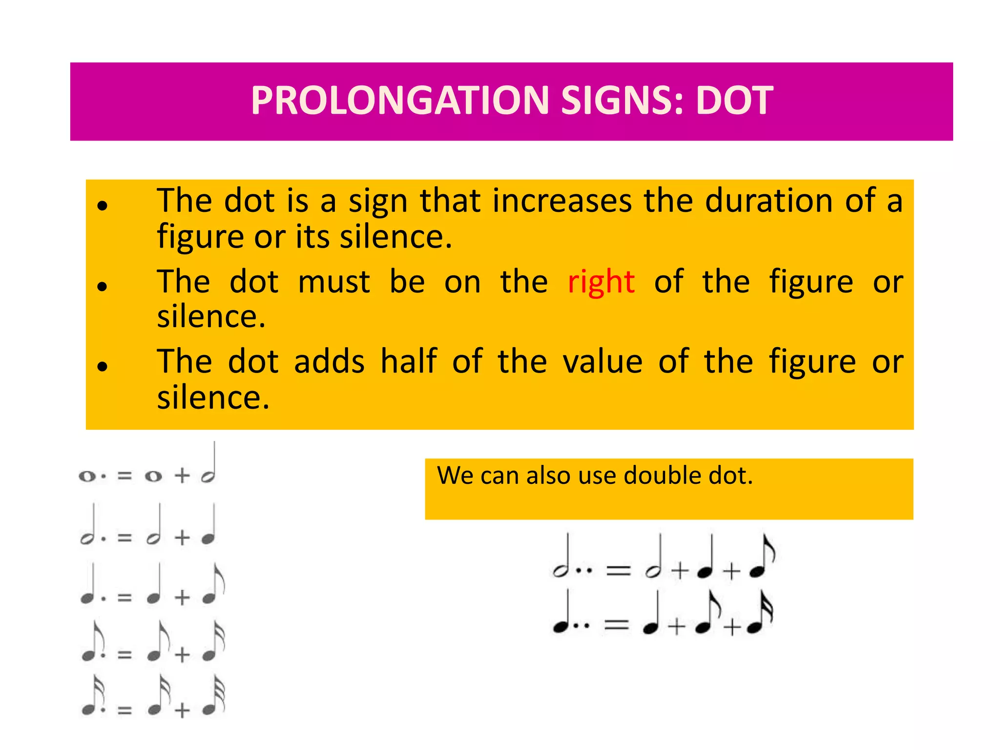 Musical languaje: figures, signs repetition and prolongation | PPT