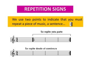Musical languaje: figures, signs repetition and prolongation | PPT
