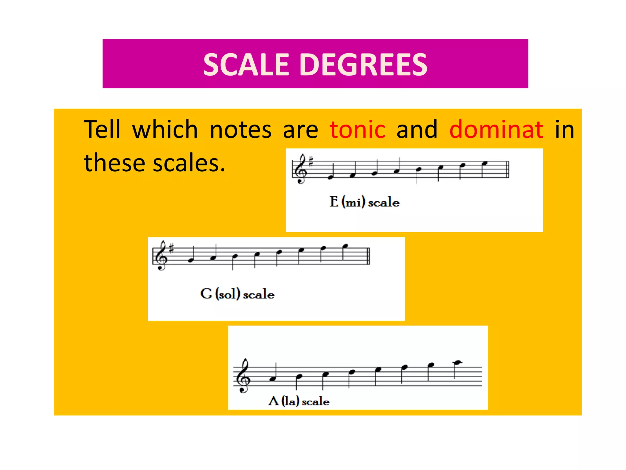 Musical languaje: scale degrees | PPT