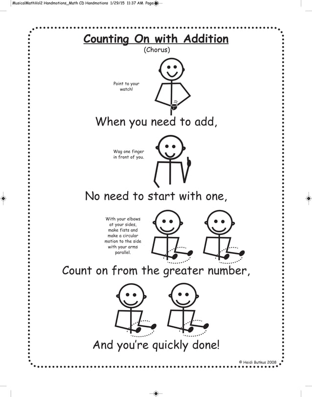 Musical Math Vol. 2 Lyrics & Hand Motions