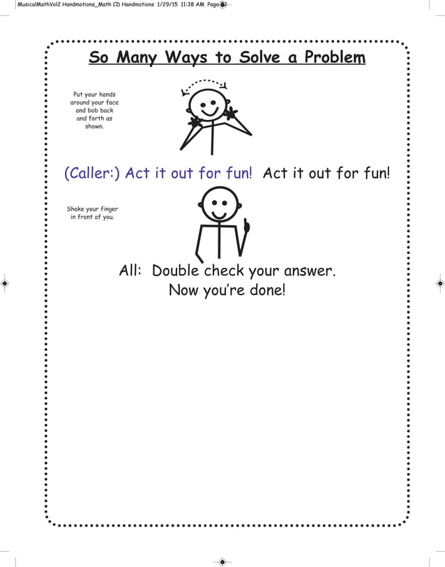 Musical Math Vol. 2 Lyrics & Hand Motions