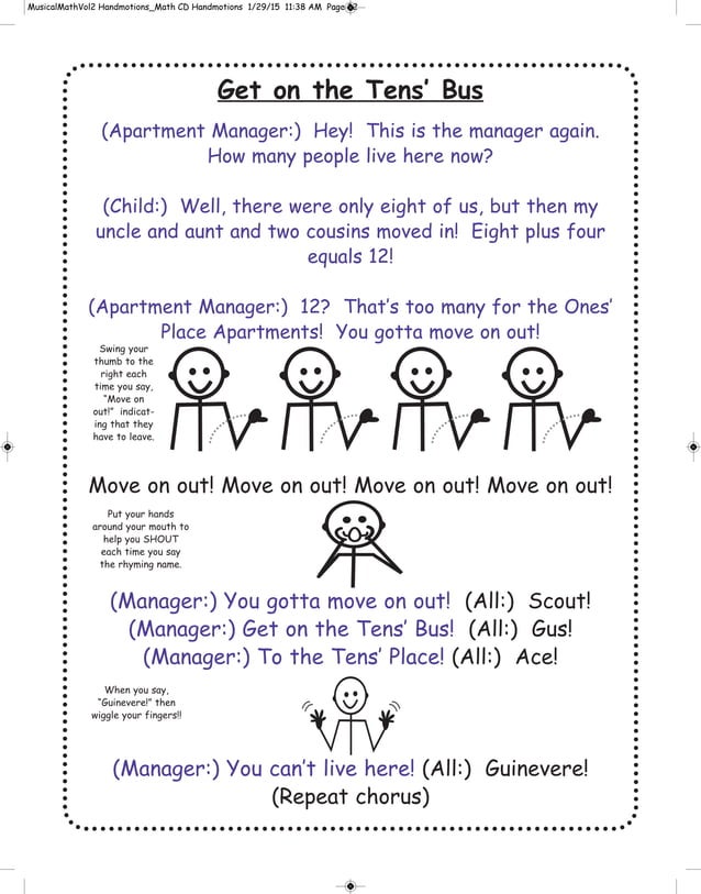 Musical Math Vol. 2 Lyrics & Hand Motions