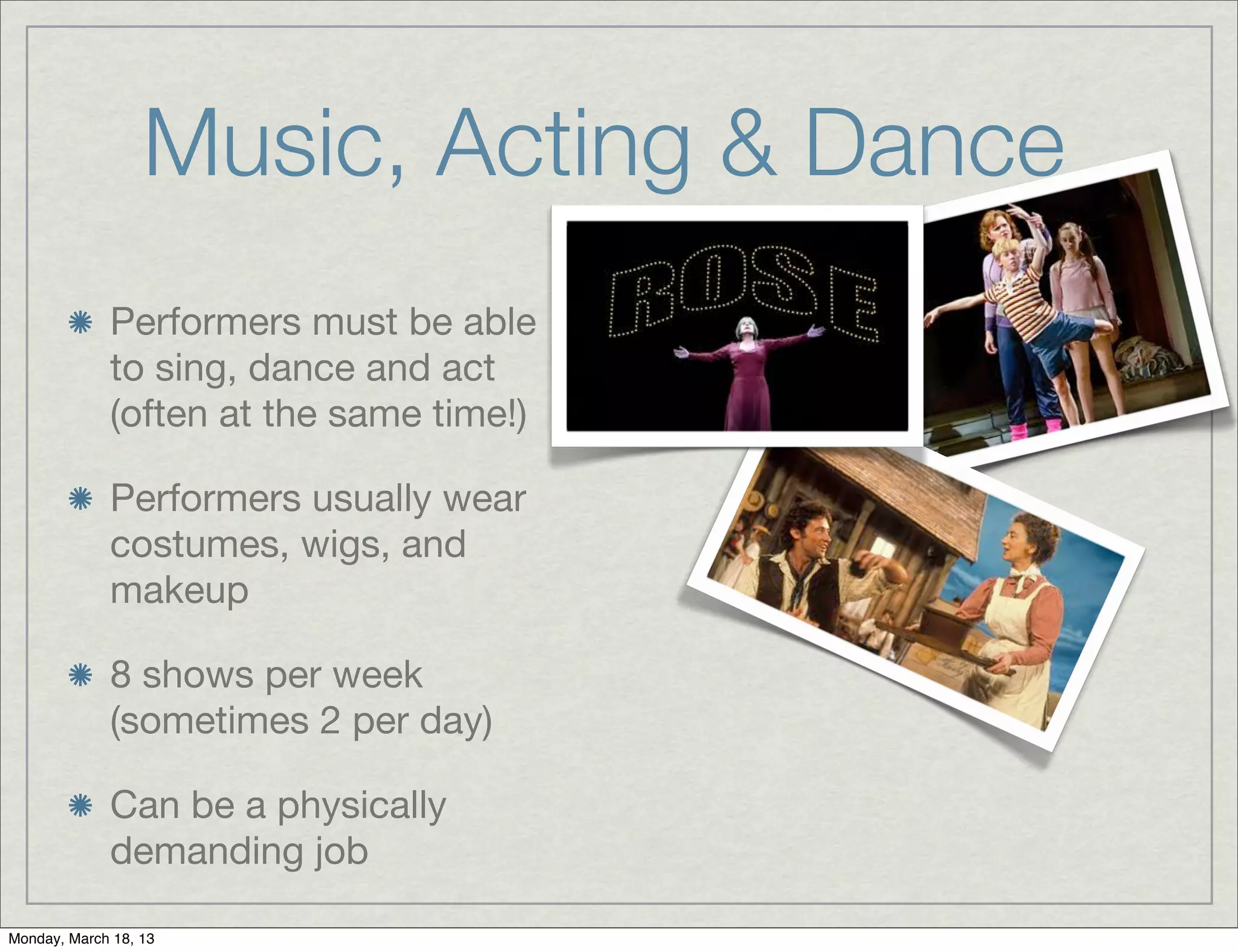 Grade 8 Musical Theatre | PDF