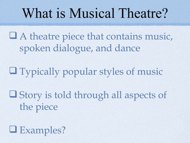 Musical theatre powerpoint | PPT