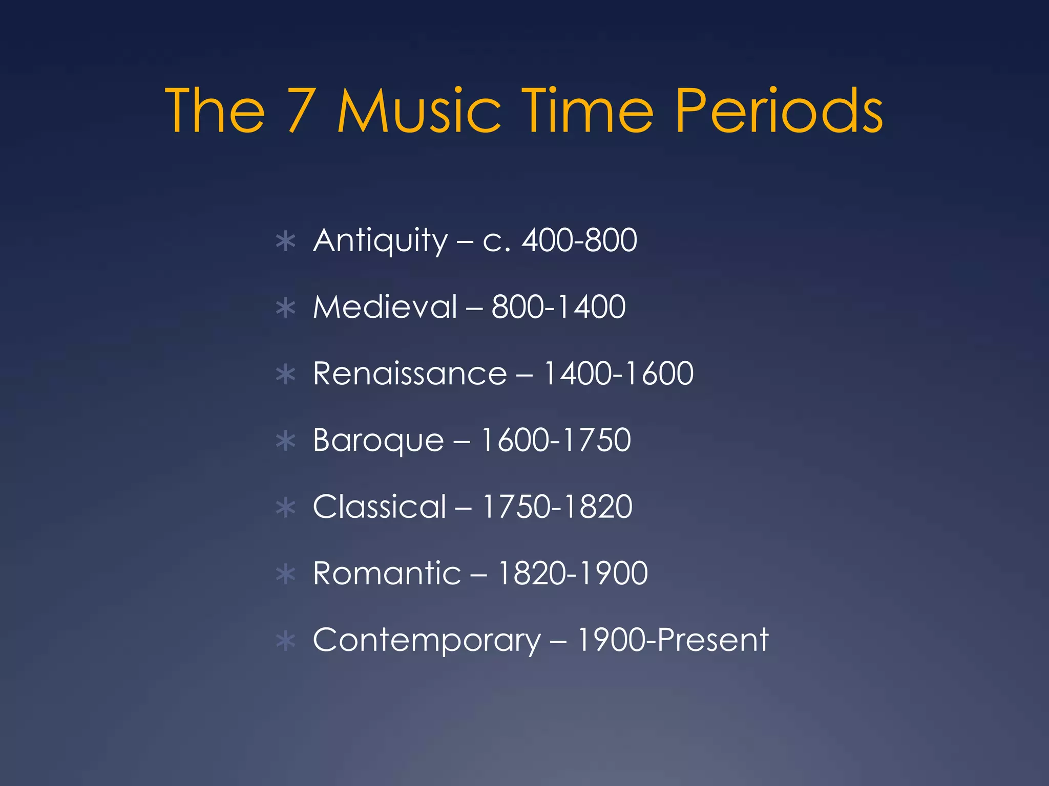 Musical time periods | PPTX