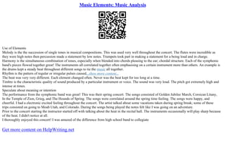 Music Analysis Essay | PPT