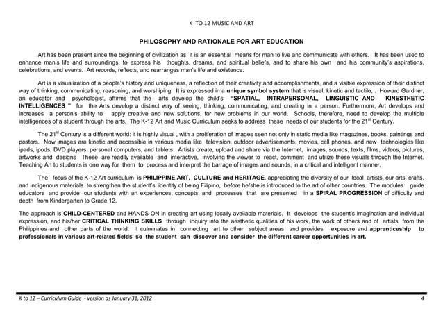 Music and art k to 12 curriculum guide | PDF