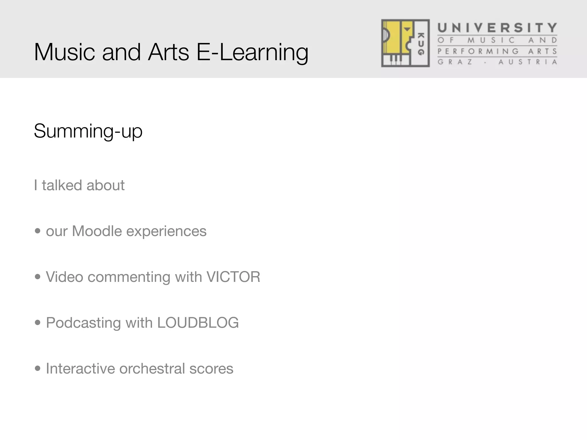 Music And Arts eLearning Graz | KEY