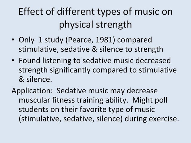 Music And Exercise Research Summary | PPT