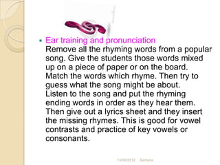 Music and games in efl | PPTX