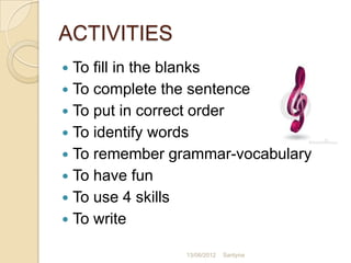 Music and games in efl | PPTX