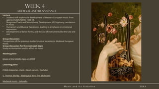 Music and its histories - a slideshow of different eras of music | PPTX