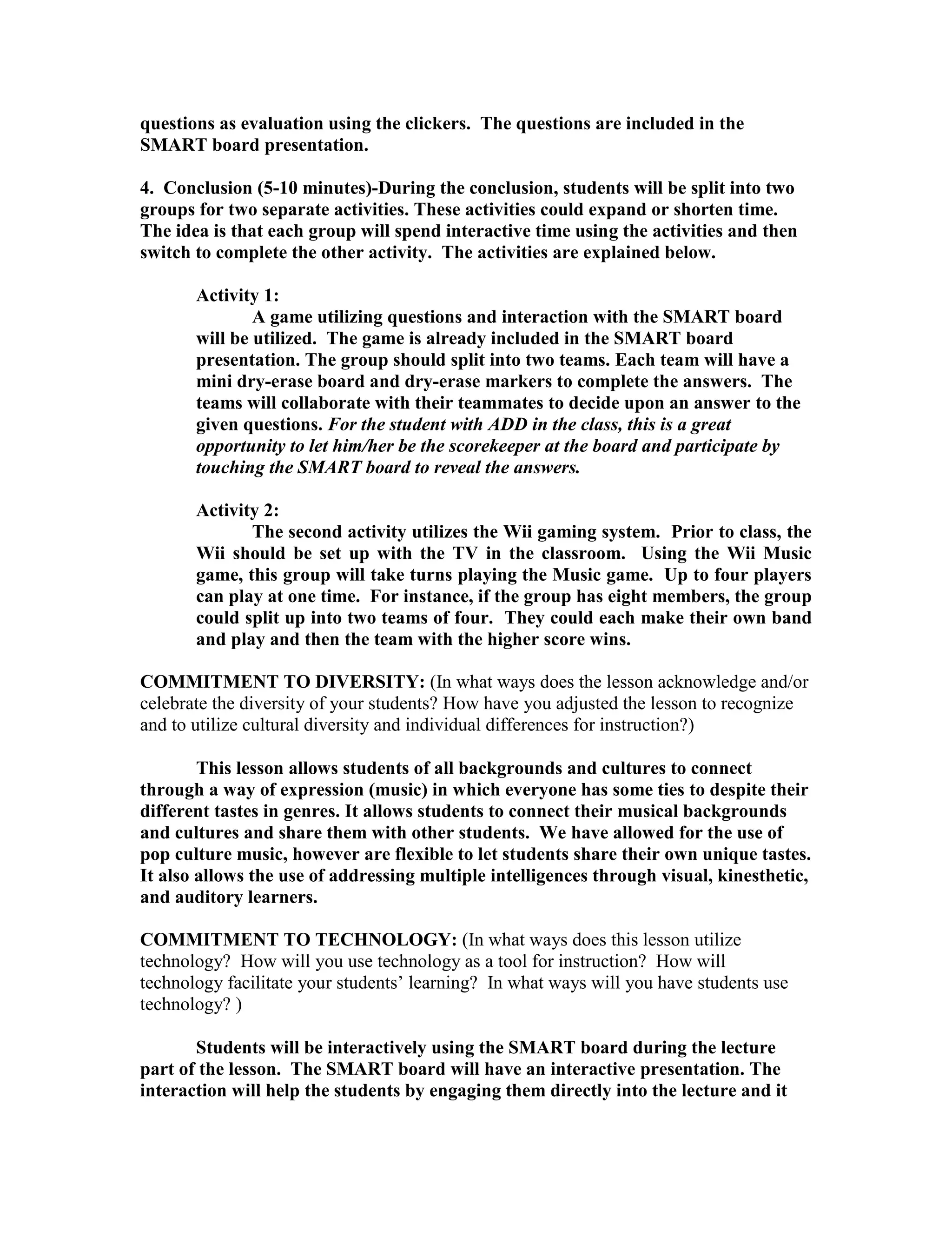 Music and math lesson plan | PDF