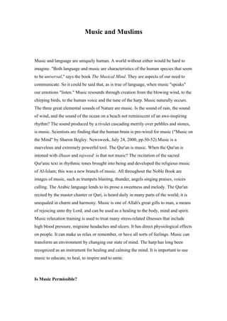 Music And Muslims | DOC