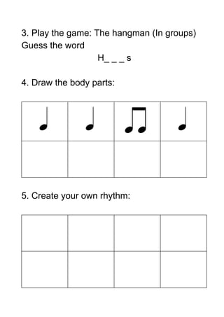 Music and Physical education - worksheet (CLIL) | PDF