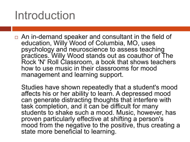 Music and Student Mood Management | PPT