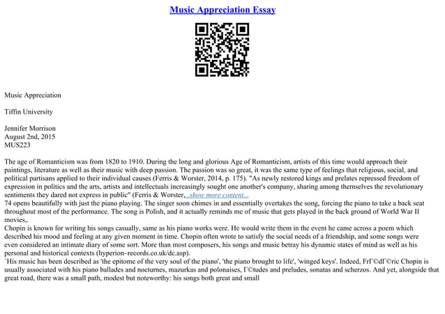 Music Appreciation Course Analysis | PPT