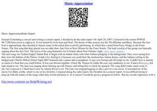 Music Appreciation Course Analysis | PDF