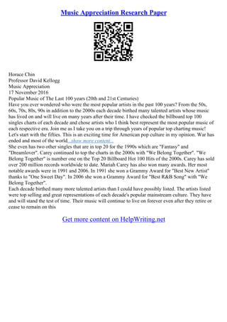 Music Appreciation Essay | PDF