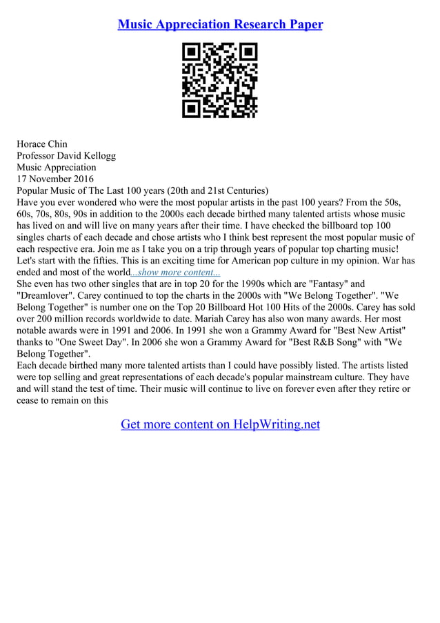 Music Appreciation Essay | PDF