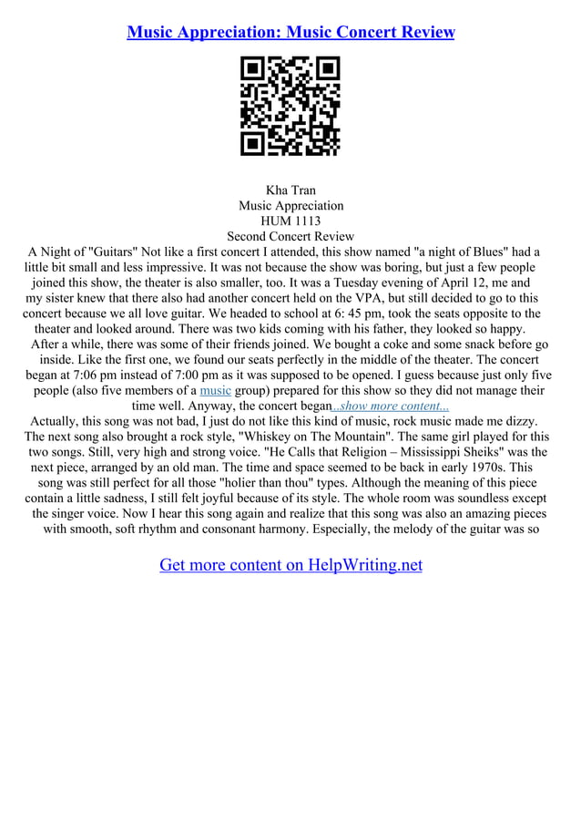 Music Appreciation Essay | PDF