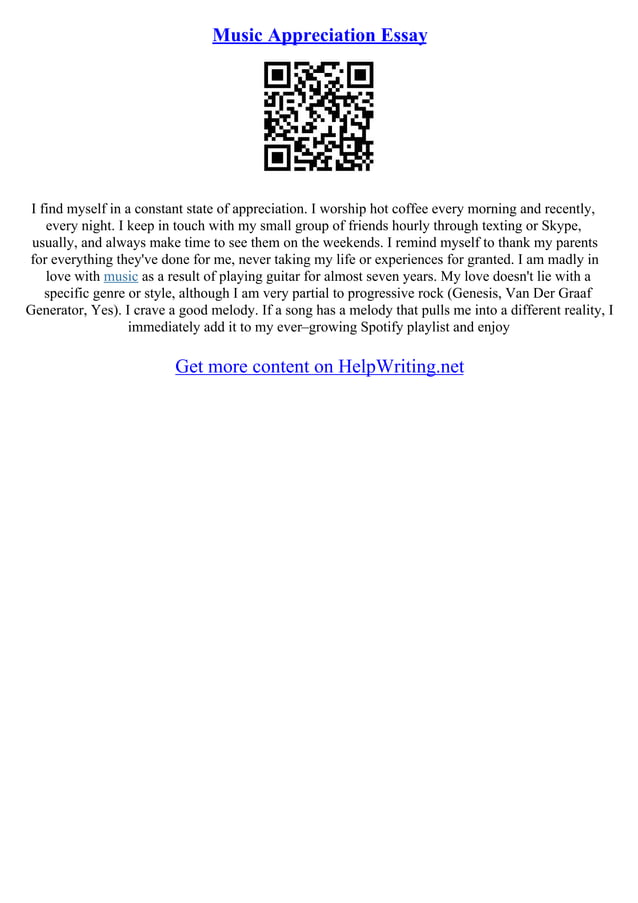Music Appreciation Essay | PDF