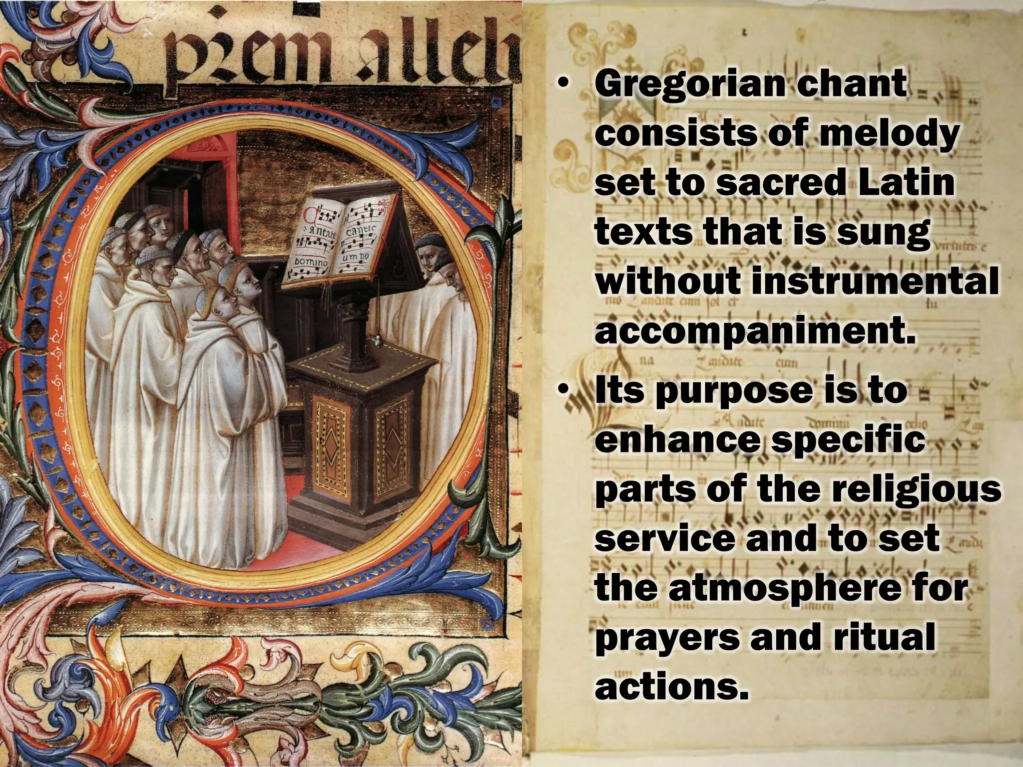 Music Appreciation Topic II: Music of the Middle Ages and the ...
