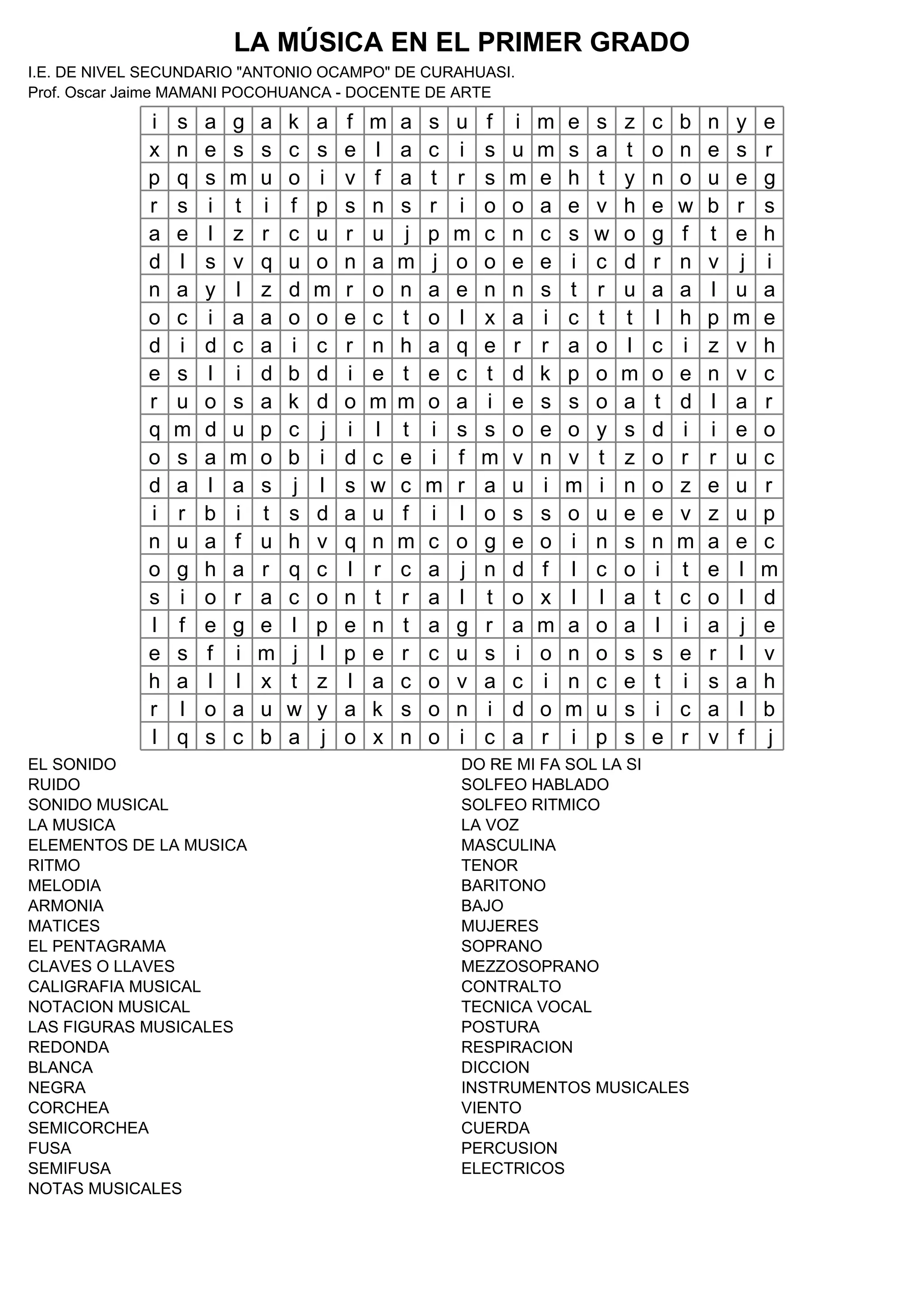 SOPA DE LETRAS | PDF