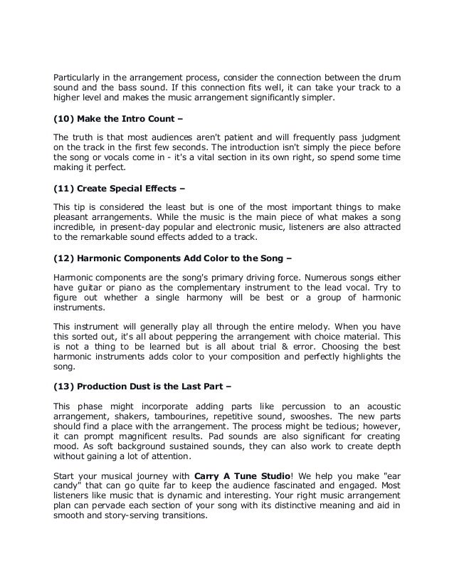 Music Arrangement - Key Steps to Do it Rightly!.pdf | Musicals | Genres