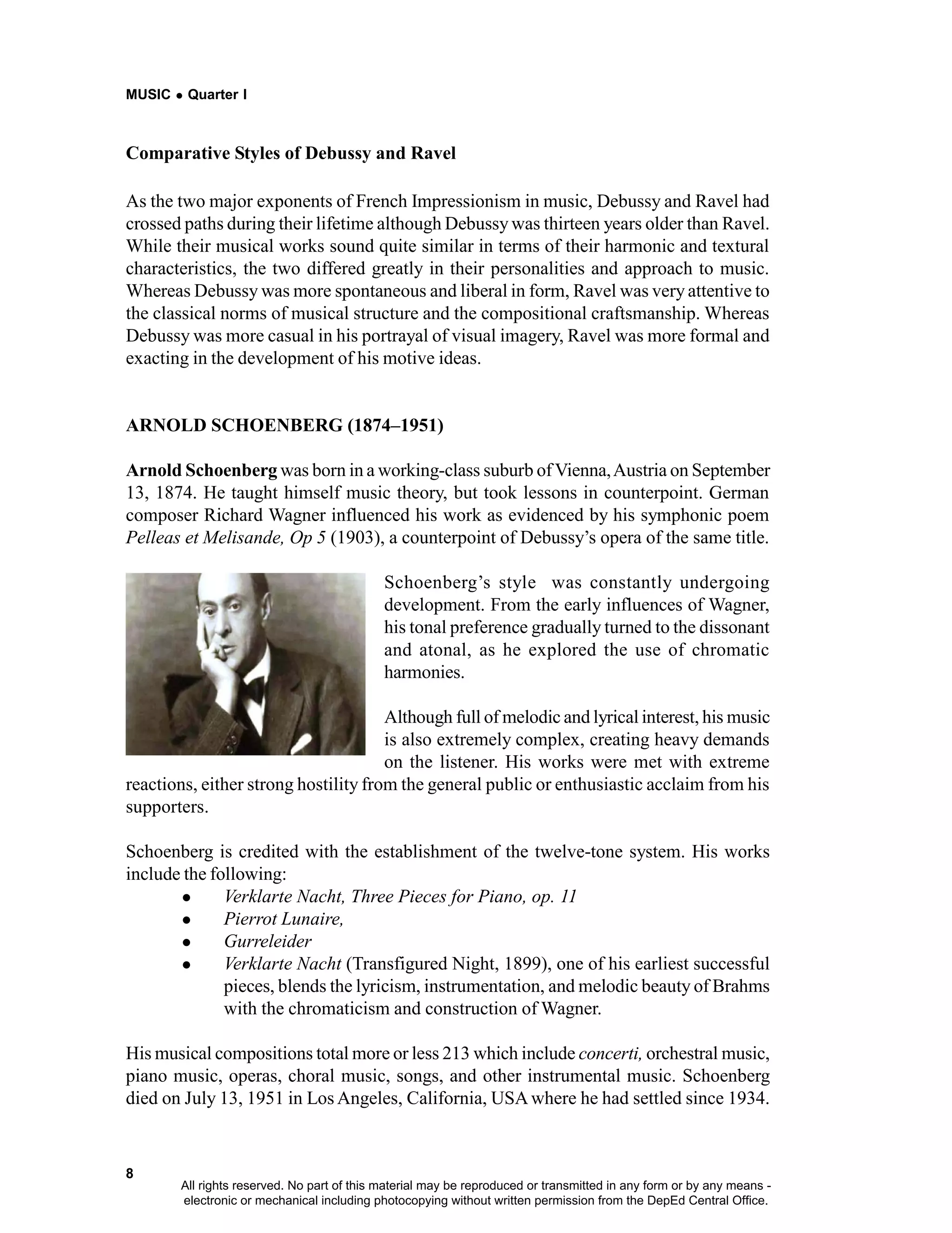 MUSIC and ARTS Gr. 10 Learner's Module Quarter 1 to 4 complete | PDF