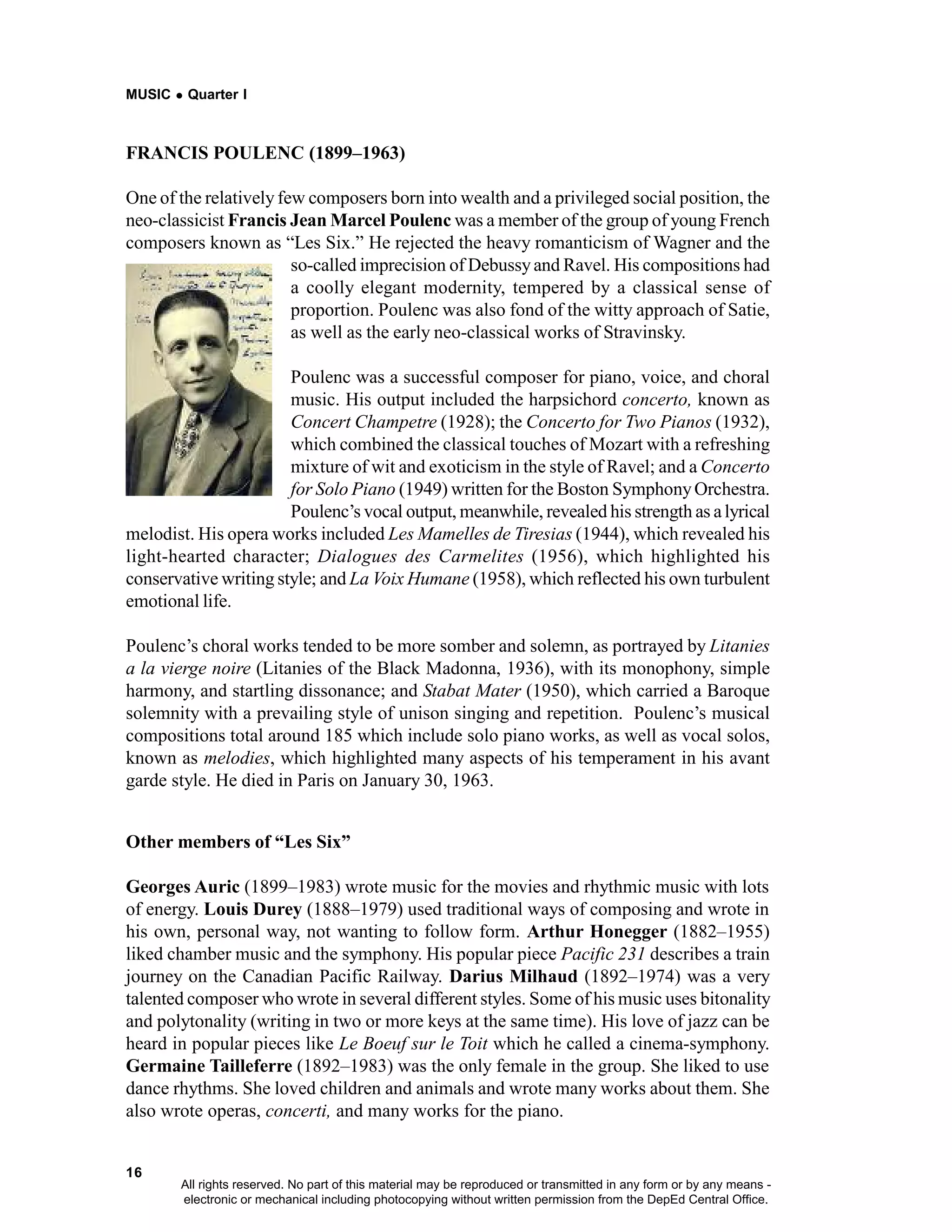 MUSIC and ARTS Gr. 10 Learner's Module Quarter 1 to 4 complete | PDF