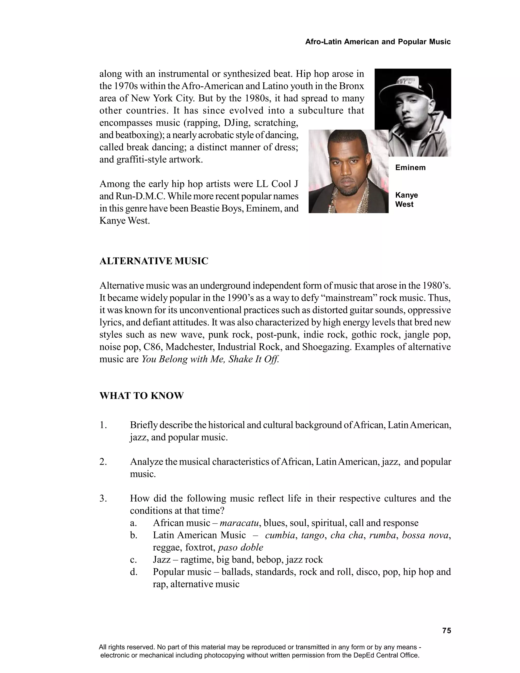 MUSIC and ARTS Gr. 10 Learner's Module Quarter 1 to 4 complete | PDF