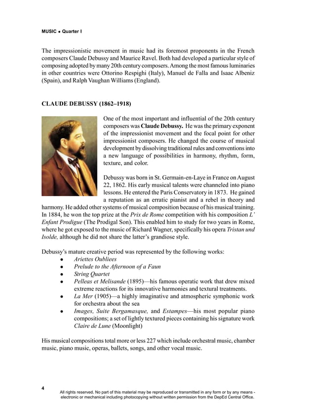 MUSIC and ARTS Gr. 10 Learner's Module Quarter 1 to 4 complete | PDF