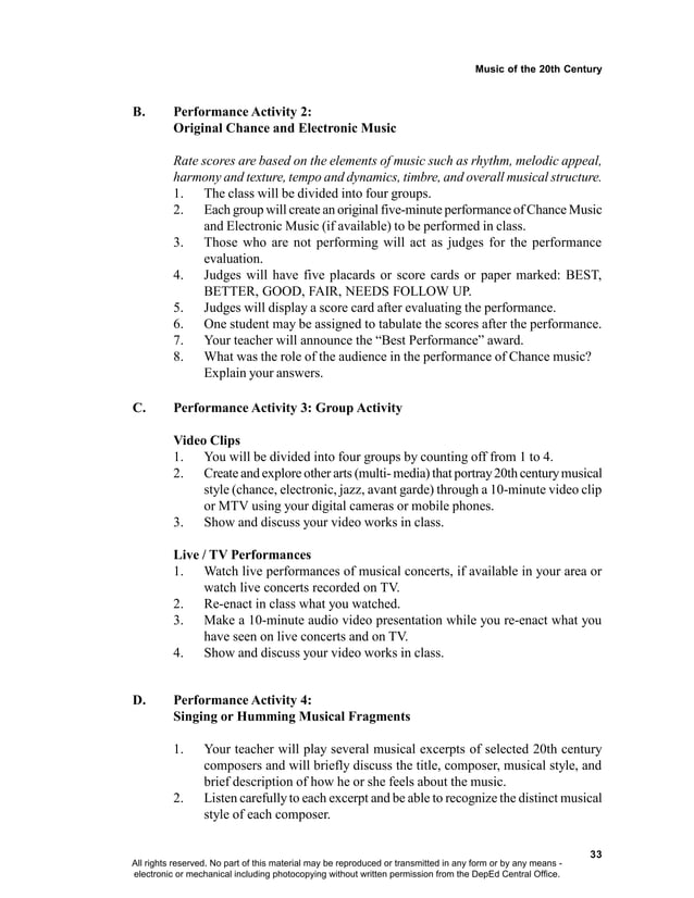 MUSIC and ARTS Gr. 10 Learner's Module Quarter 1 to 4 complete | PDF