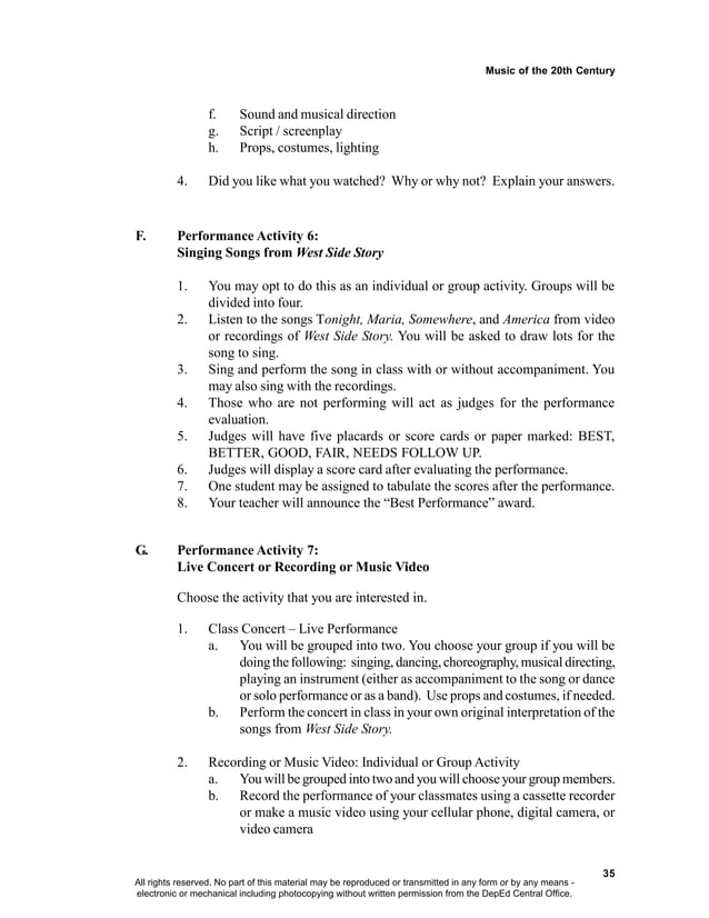 MUSIC and ARTS Gr. 10 Learner's Module Quarter 1 to 4 complete | PDF