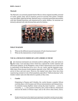 MUSIC and ARTS Gr. 10 Learner's Module Quarter 1 to 4 complete | PDF