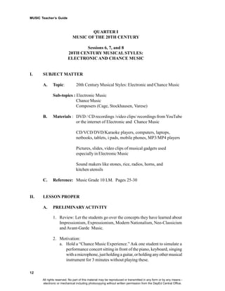 Music & arts gr10 TG Teaching Guide qtr 1 to qtr 4 complete | PDF