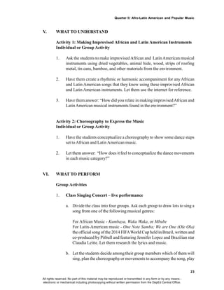 Music & arts gr10 TG Teaching Guide qtr 1 to qtr 4 complete | PDF