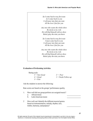 Music & arts gr10 TG Teaching Guide qtr 1 to qtr 4 complete | PDF