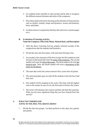 Music & arts gr10 TG Teaching Guide qtr 1 to qtr 4 complete | PDF