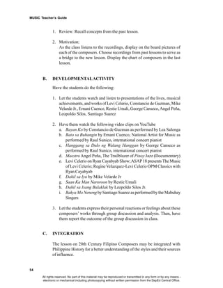Music & arts gr10 TG Teaching Guide qtr 1 to qtr 4 complete | PDF