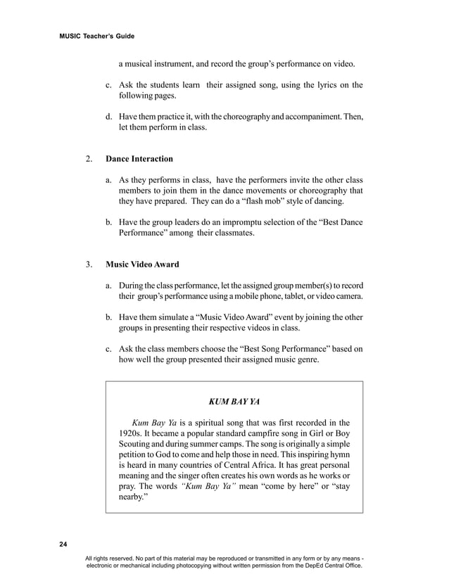 Music & arts gr10 TG Teaching Guide qtr 1 to qtr 4 complete | PDF